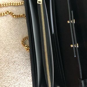Yves Saint Laurent | Bags | Ysl Wallet On Chain Woc Black With Gold ...